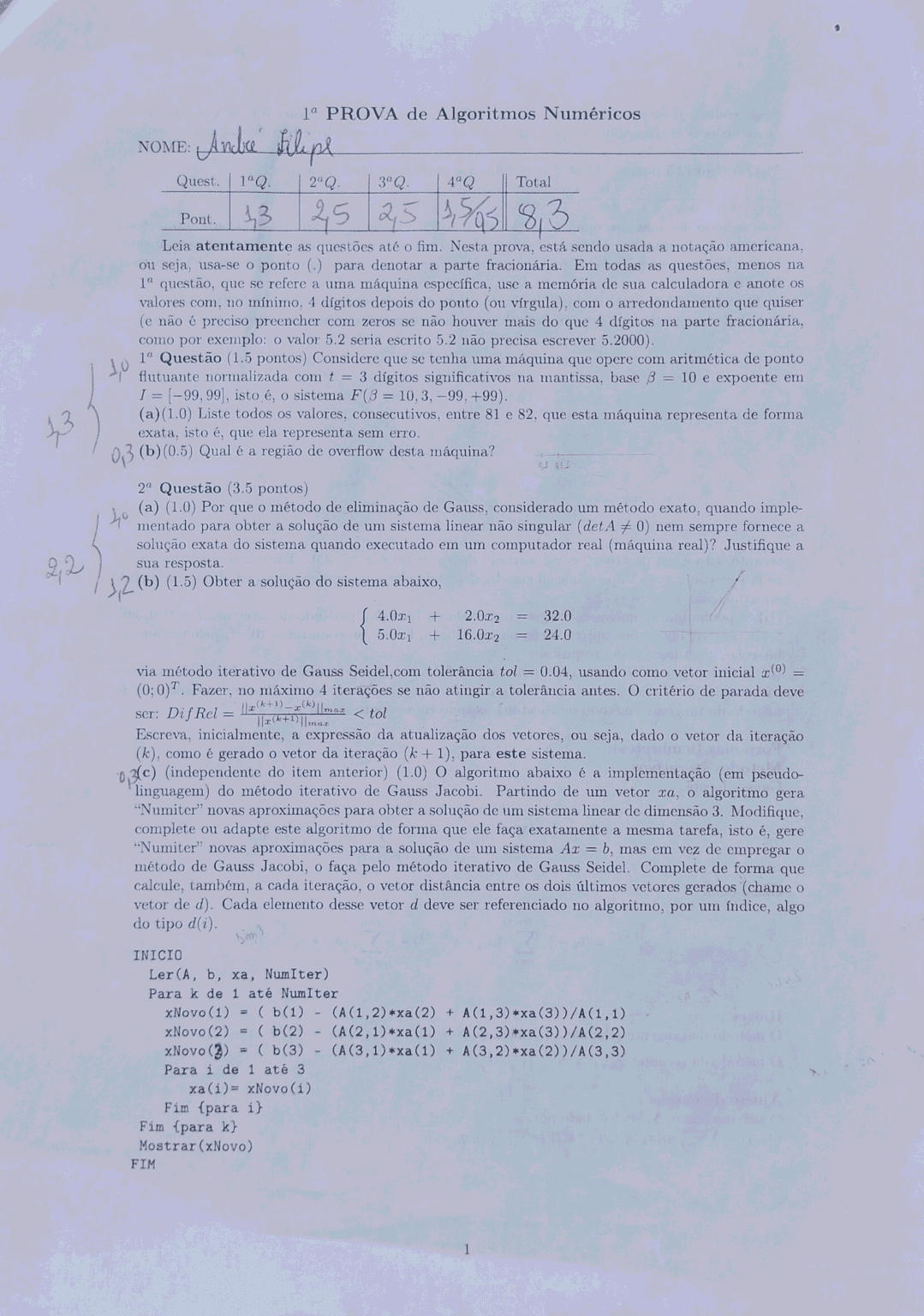 Resumo do meu curso de Algoritmos Numéricos - Quarto 707